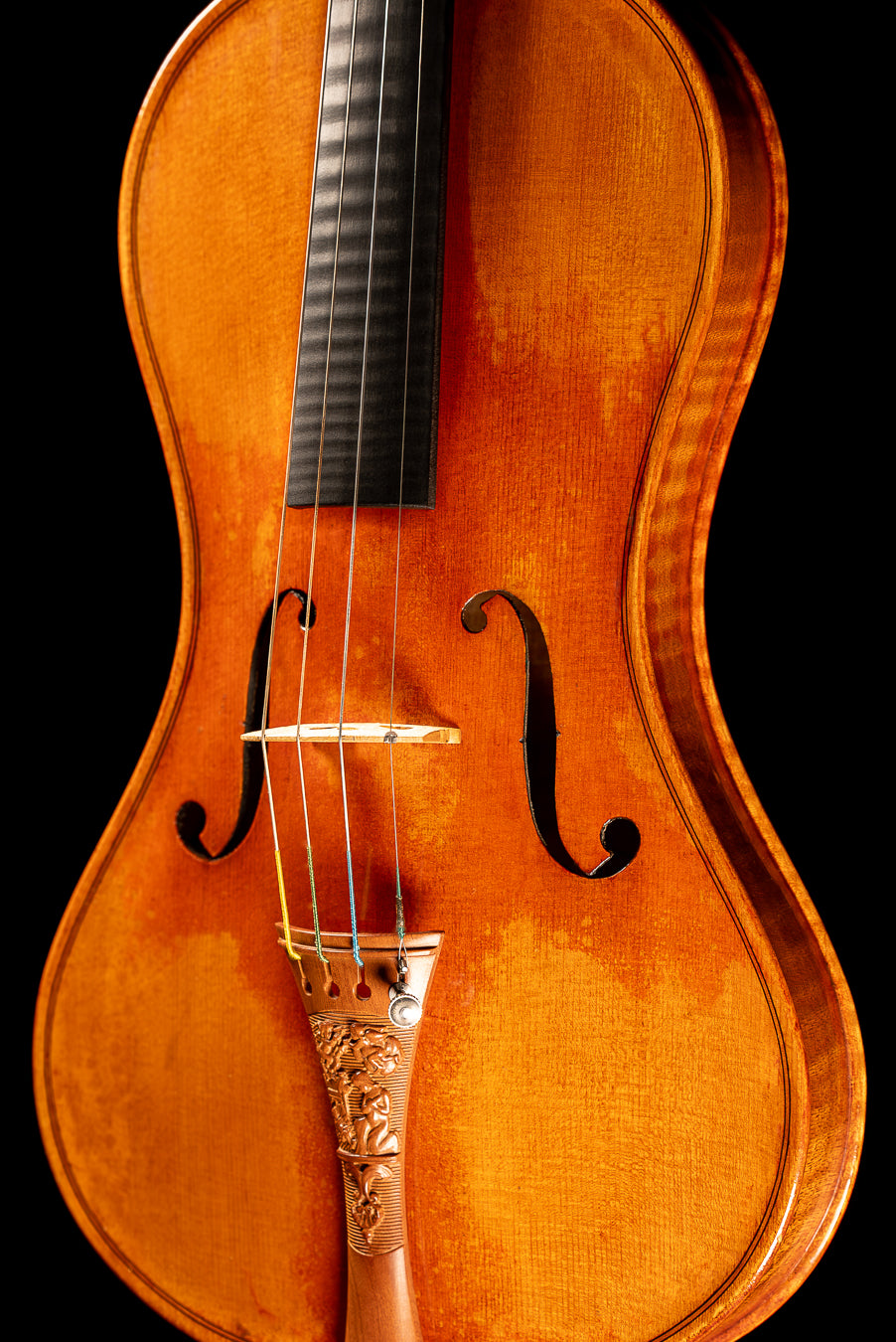A cornerless violin featuring a Mountain Mahogany “Messiah” tailpiece ...